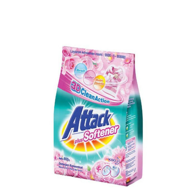 Jual Attack Kao Detergen Powder Plus Softener 800 gr | Shopee Indonesia