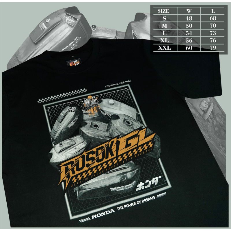Jual kaos rosok GL baju T-shirt atasan pakaian distro pria honda gank ...