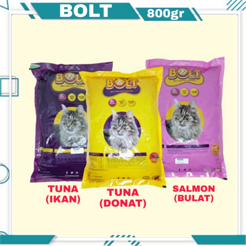 Jual Makanan Kucing Bolt Tuna/ Kibble Donat / Bolt Kucing 800gr / Bolt ...