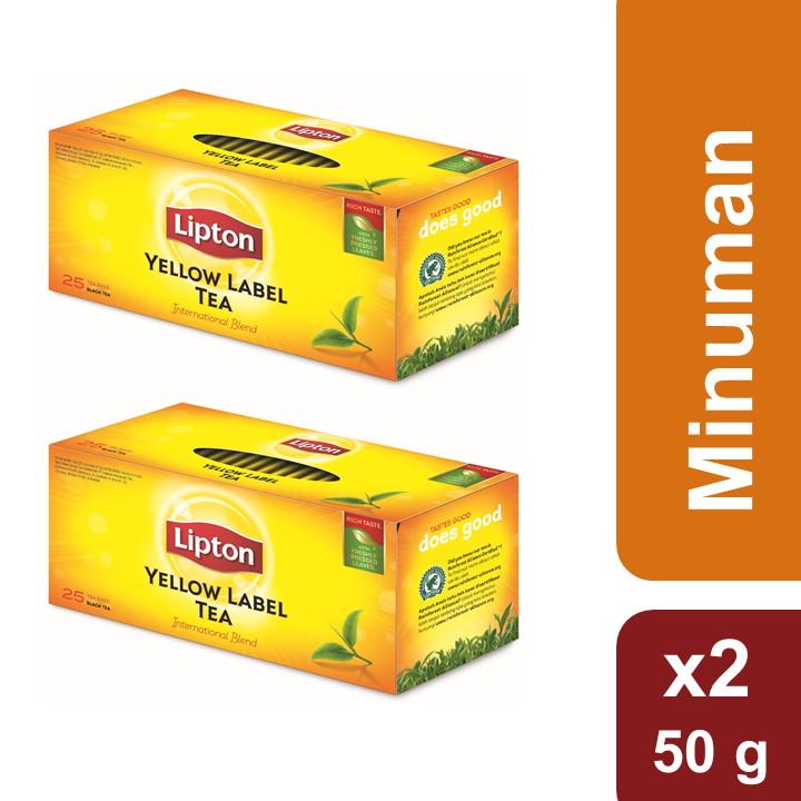 Jual Lipton Yellow Label Teh Hitam Celup Isi 25 - Twin Pack | Shopee ...