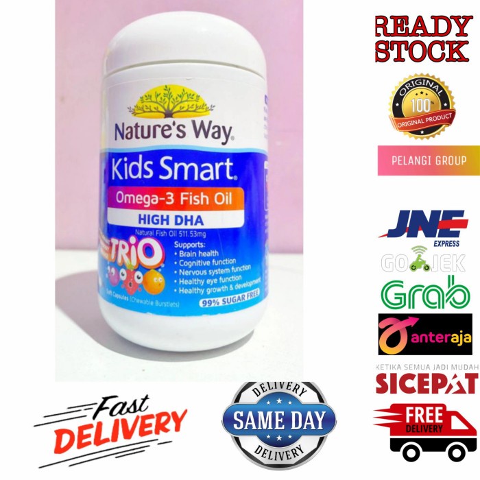 Jual Nature's Way Kids Smart Omega-3 High DHA Fish Oil Trio Flavour is ...