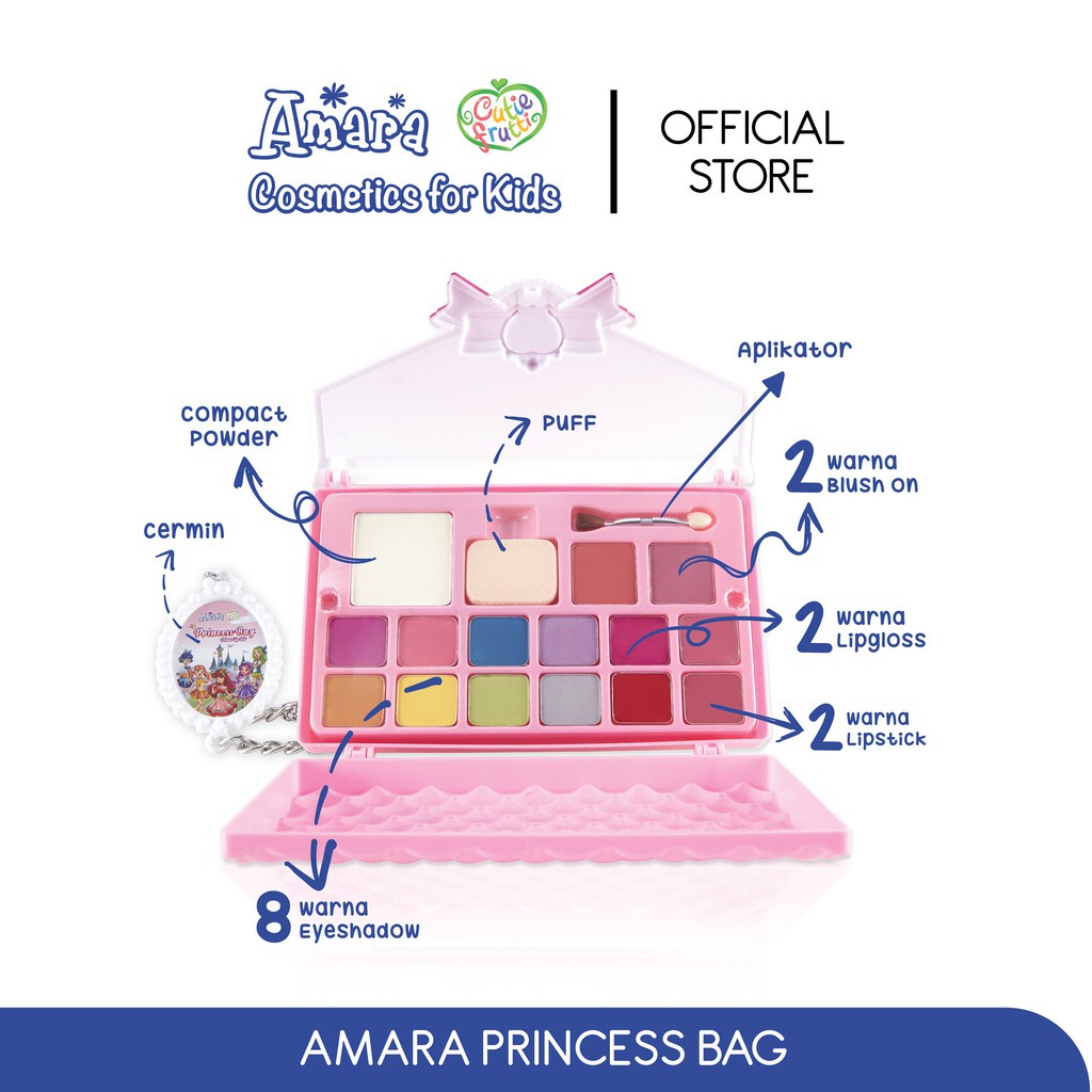 Jual AMARA Princess Bag Makeup Kit | Makeup Anak | Shopee Indonesia
