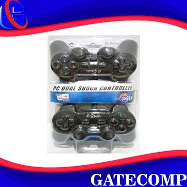 Jual Gamepad Double Hitam E-Smile PC Dual Shock Controller USB | Shopee Indonesia