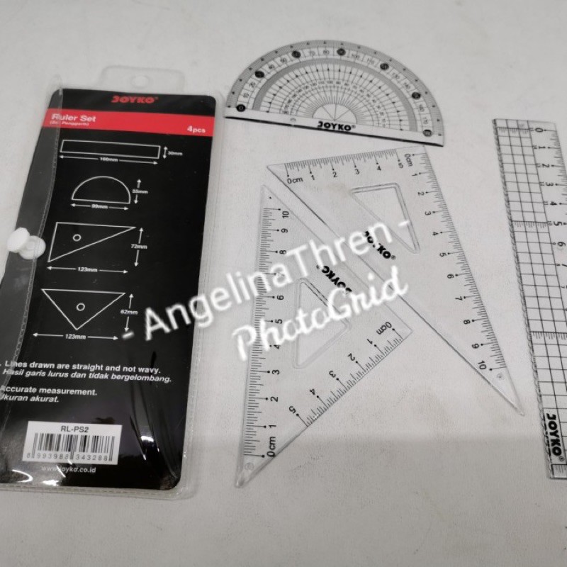 Jual Penggaris busur mika pack - penggaris math - penggaris segitiga ...