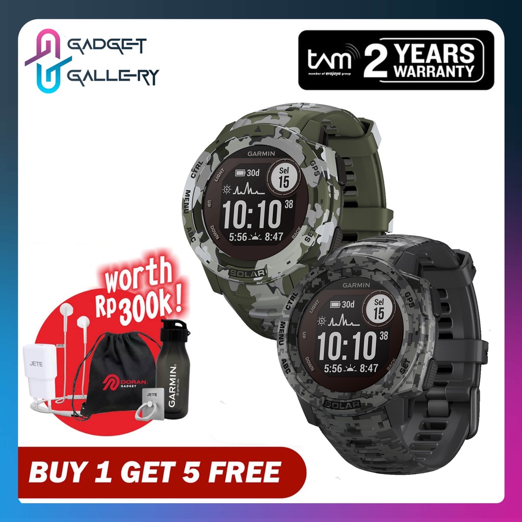 Jual Garmin Instinct Solar Graphite Camo Original Garansi Resmi TAM 2 ...
