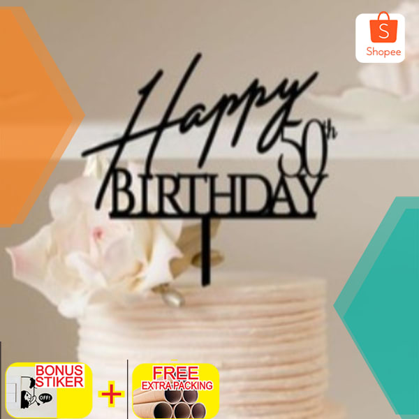 Jual Cake Topper Happy Birthday Gold / Topper Cake Dekorasi Kue Ultah ...