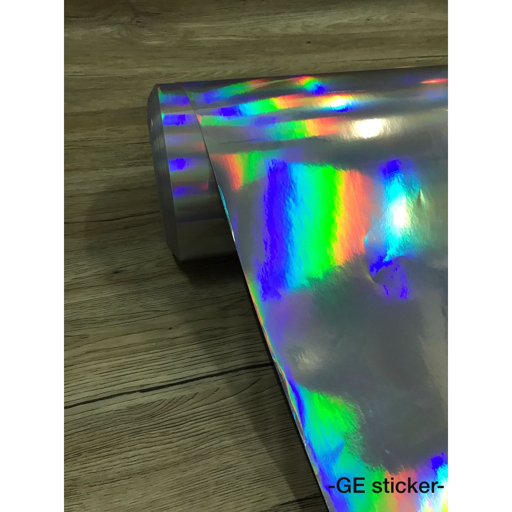 Jual STICKER LASER CHROME HOLOGRAPHIC HOLOGRAM LENTUR SILVER KROM ...