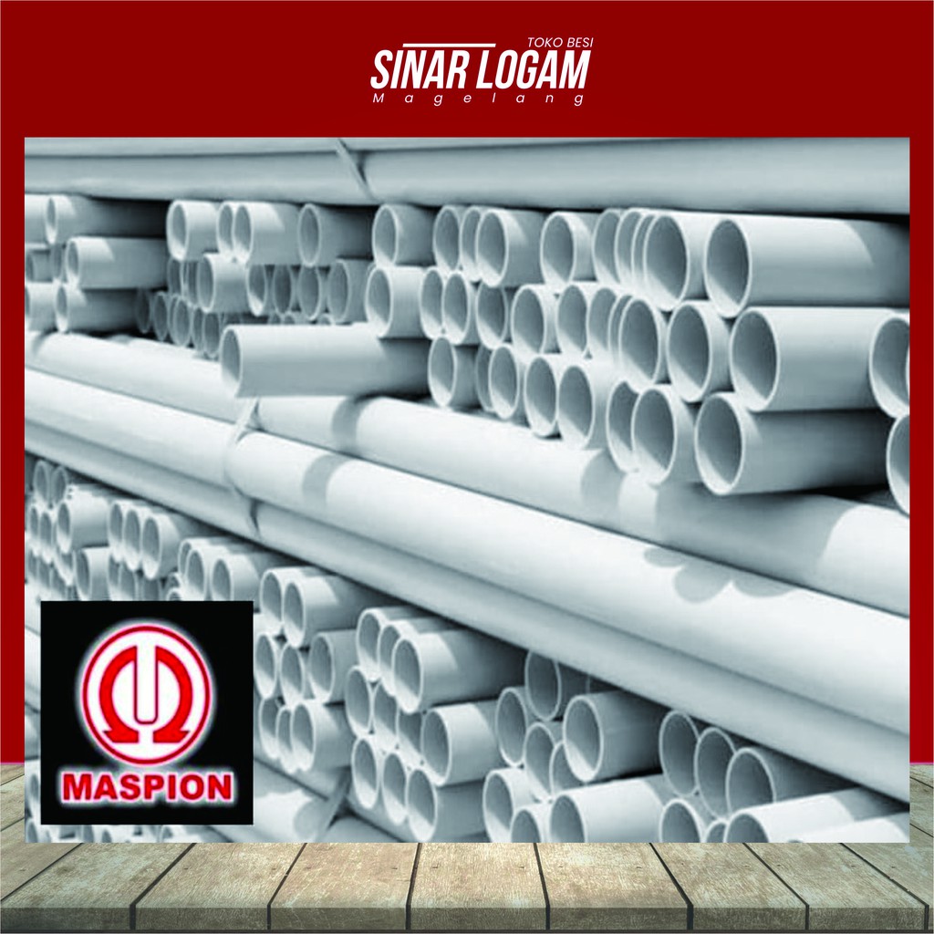 Jual PIPA AIR PVC 2" INCH MASPION D PER 50 CM PARALON LEDENG KUALITAS ...