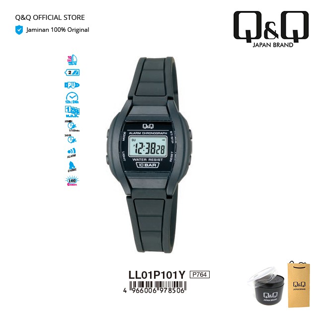 Jual Q&Q QnQ QQ Original Jam Tangan Wanita Digital - LL01 LL01P Water ...