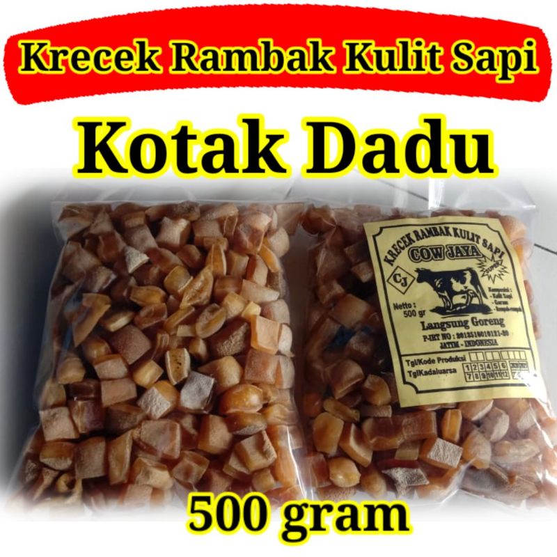 Jual Krecek Rambak Kulit Sapi Kotak - Kerupuk Kulit Sapi Mentah DORODOK ...