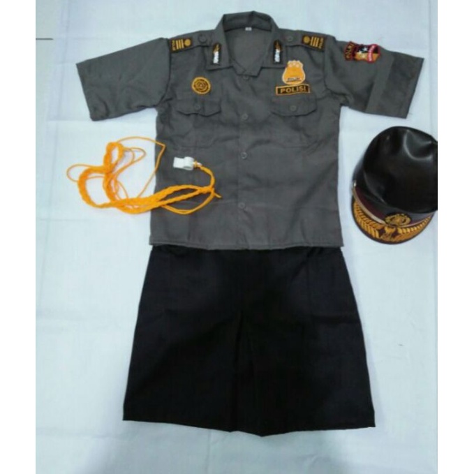 Jual Setelan Seragam Polisi Dinas Polwan Dinas Anak TK ANTSHOP | Shopee ...