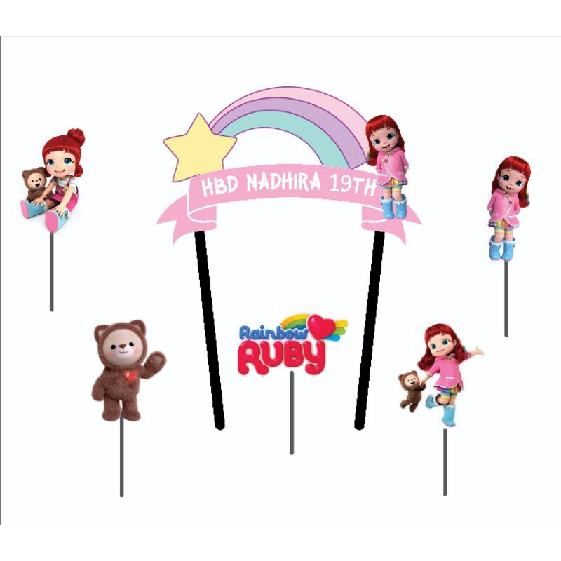 Jual Topper Cake Rainbow Ruby PAKE NAMA | Shopee Indonesia