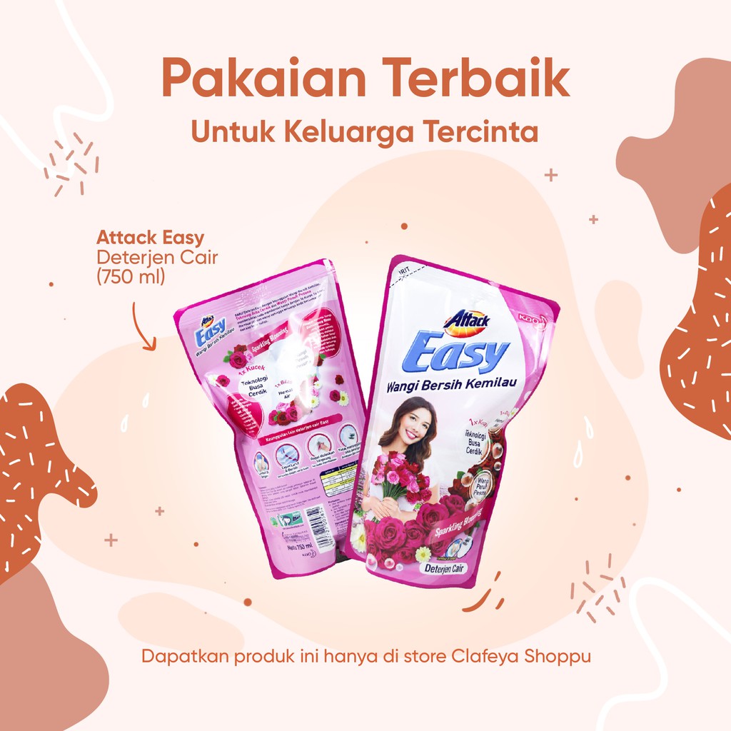 Jual Attack Easy Liquid Detergent Cair 750ml - Deterjen Cair Easy ...