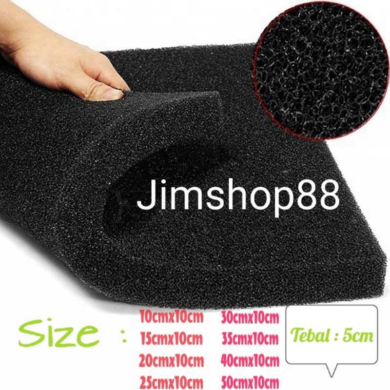 Jual filter mekanik busa hitam atau spon hitam ready banyak size tebal ...
