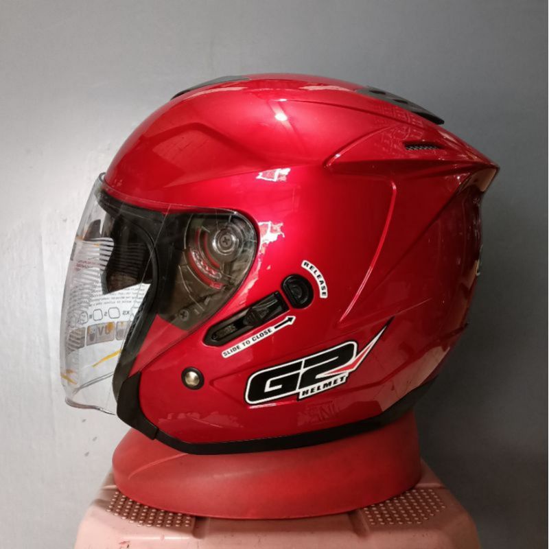 Jual HELM G2 OPTIMAX DOUBLE VISOR SOLID | Shopee Indonesia