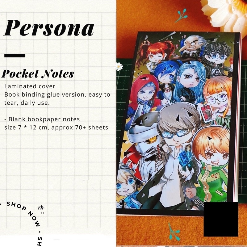 Jual pocket notes black note book persona anime note book mini persona ...