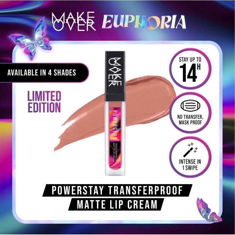 Jual Make Over powerstay Transferproof Matte Lip Cream Limited Euphoria ...