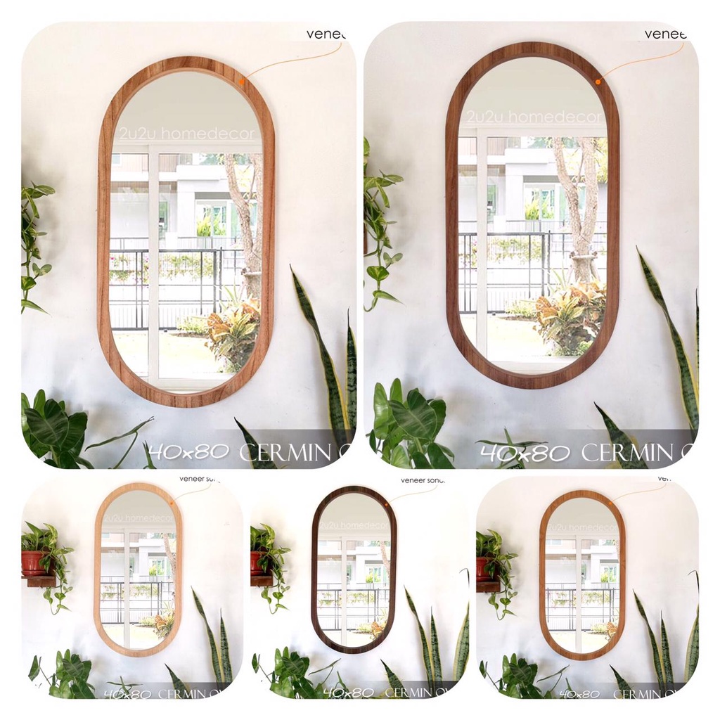 Jual DG-CERMIN OVAL VENEER UKURAN 40X80 CM | Shopee Indonesia