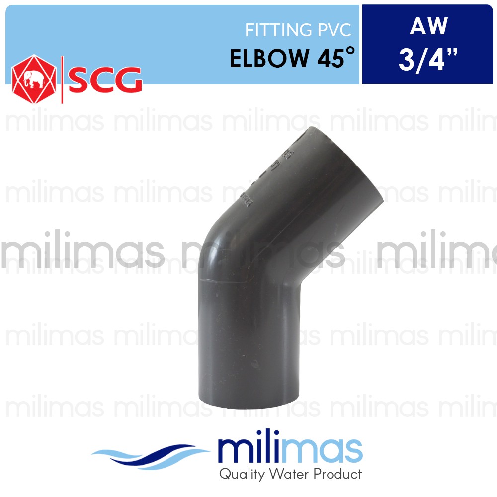 Jual SCG - Elbow 45 Uk.0.75 Inch (3/4") AW PVC | Shopee Indonesia