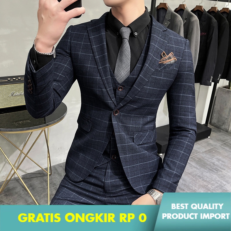 Jual Jas Pria Setelan Jas Pria Pria Setelan Jas Tiga Potong Bisnis ...