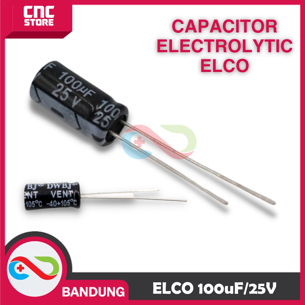 Jual CAPACITOR ELECTROLYTIC ELCO KAPASITOR ELEKTROLIT ELKO 100UF 100U ...