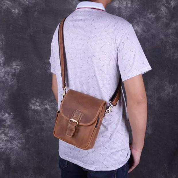 Jual Tas Slempang Pria Kulit Asli Premium - Tas Kulit Pria Asli- Sling ...