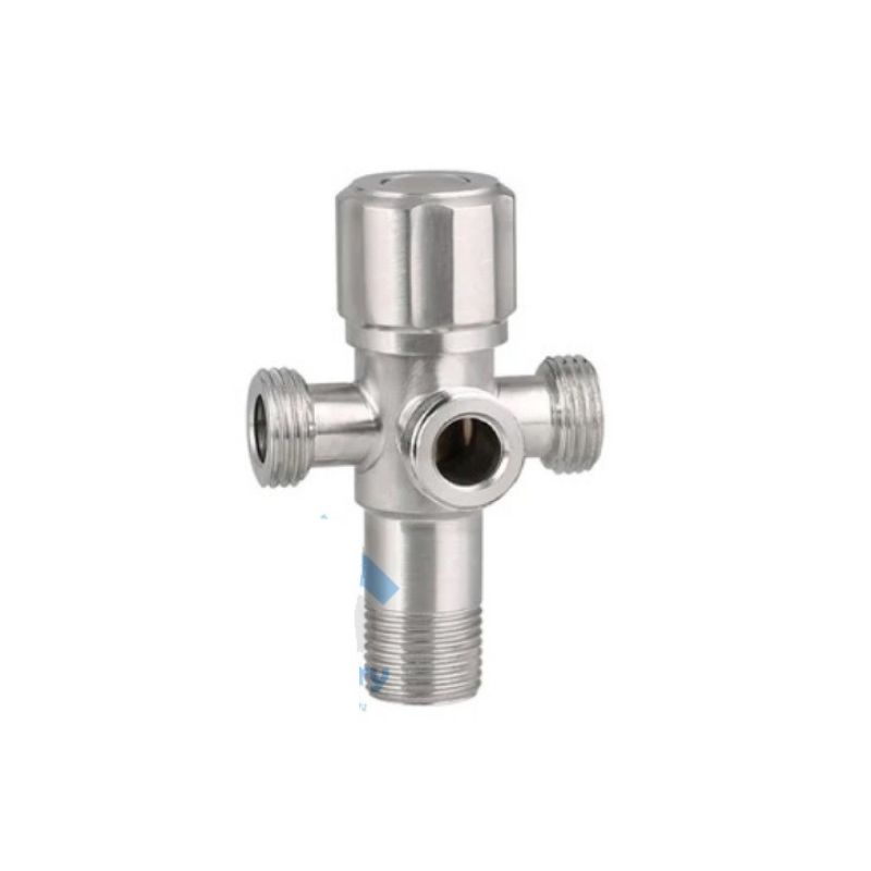 Jual Stop kran cabang 3 stainless 304 ukuran 1/2 inch / Tee cabang shower triple kloset valve ...