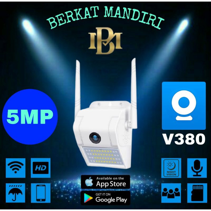 Jual IP CAM CCTV OUTDOOR V380 WIFI WIRELESS FULL HD 1080P LAMPU DINDING ...