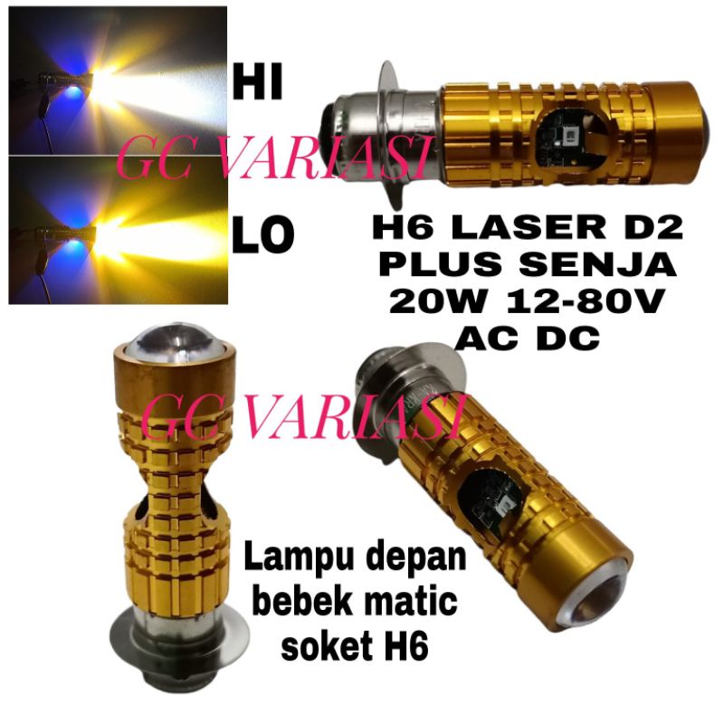 Jual Lampu Led H6 Laser D2 plus senja utama depan motor bebek matic xeon mio beat vario 125 ...