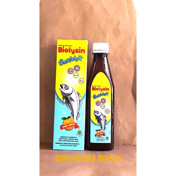 Jual Biolysin Emulsion sirup Rasa Jeruk 250 ml - kebutuhan multivitamin ...