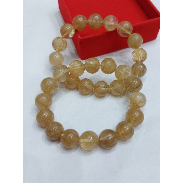 Jual Gelang Batu Manik Sedana Batu Gold Rutille STONE GOLDEN HAIR 6mm ...