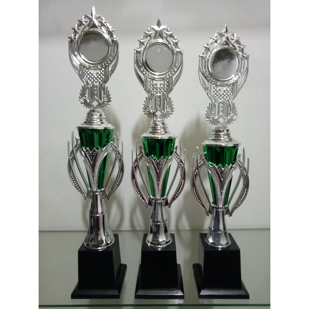 Jual PIALA TROPHY OSLO BESAR SILVER HIJAU (PER SET) | Shopee Indonesia