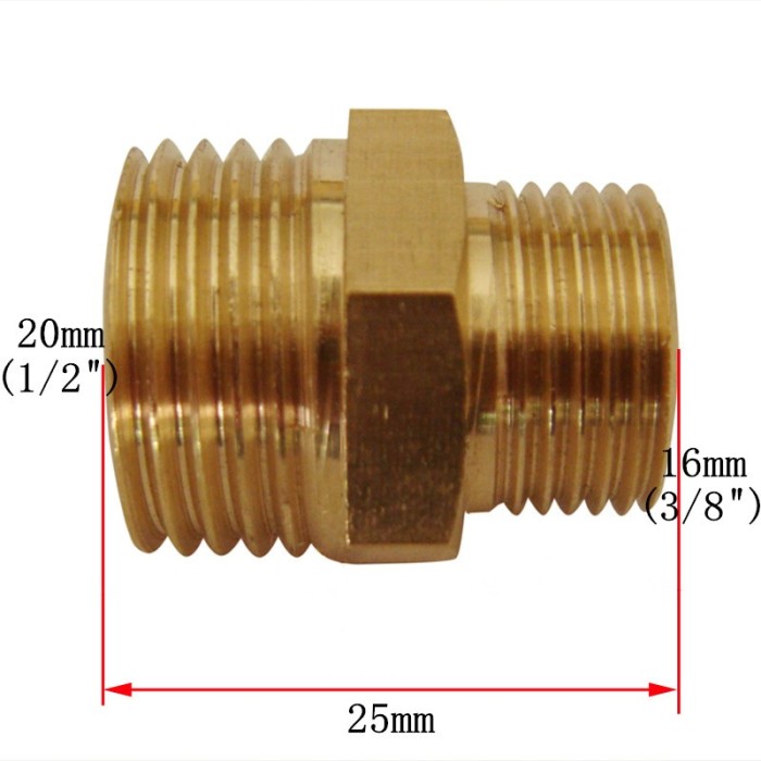 Jual Double Nipple Dobel Nepel Drat Ulir Thread 1/2 1/2" Luar Outer x 3 ...