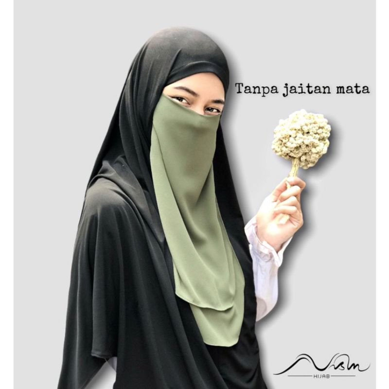 Jual Cadar tali 2 layar/ niqab 2 lapis /tebal tidak nerawang tanpa jahitan dimata wolfis ...