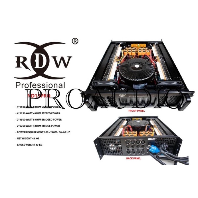 Jual POWER AMPLIFIER 4 CHANNEL RDW ND15PRO / ND 15PRO / ND 15 PRO ...