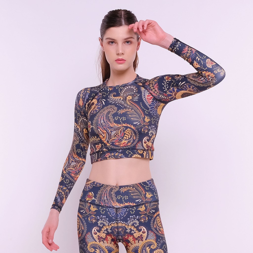 Jual AUM Batik Grace - Crop Top Olahraga Wanita Yoga Zumba Dry Fit Gym ...