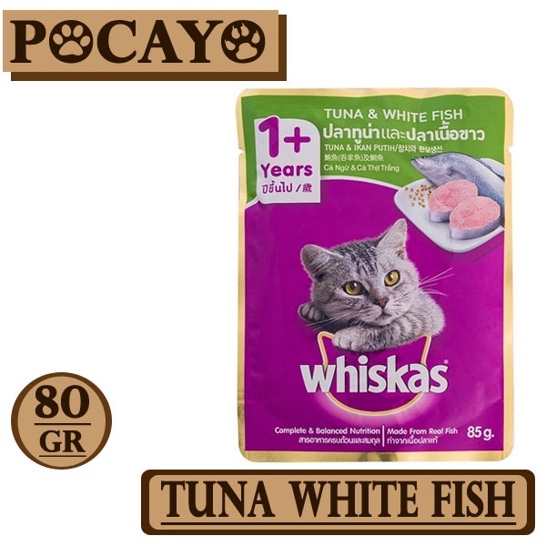 Jual Whiskas Pouch Adult Tuna White Fish 80gr | Shopee Indonesia