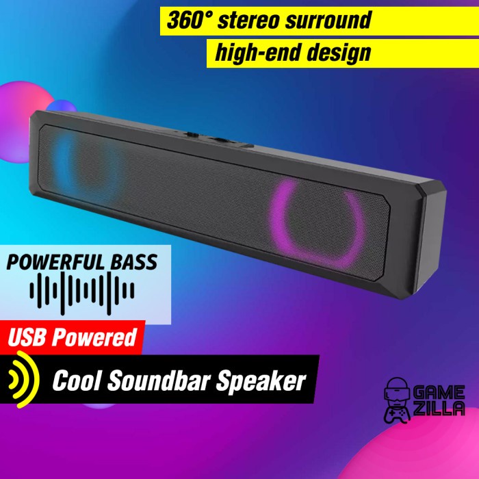 Jual Speaker USB Soundbar Mini Spiker PC Laptop Komputer Speker RGB ...