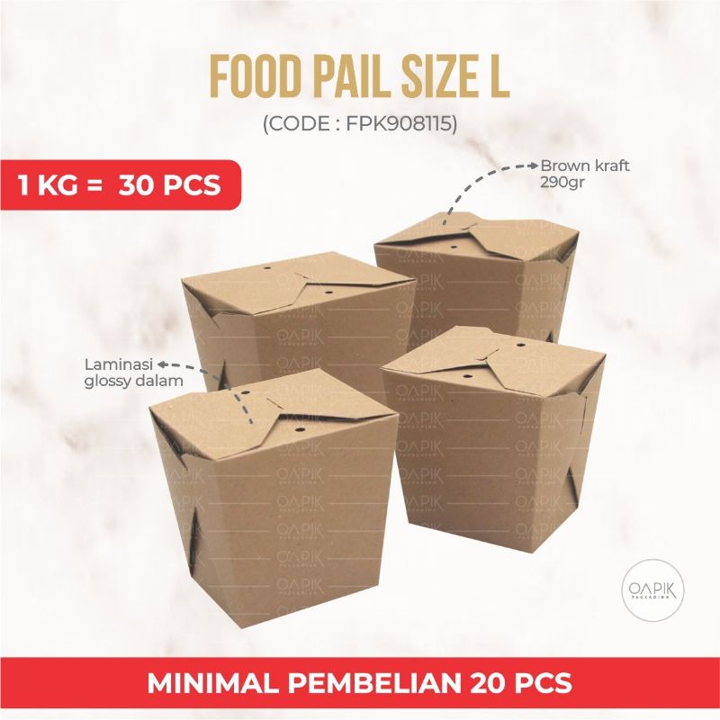 Jual FOOD PAIL L, Kemasan Makanan, Packaging Makanan, Dus Makanan, Dus ...