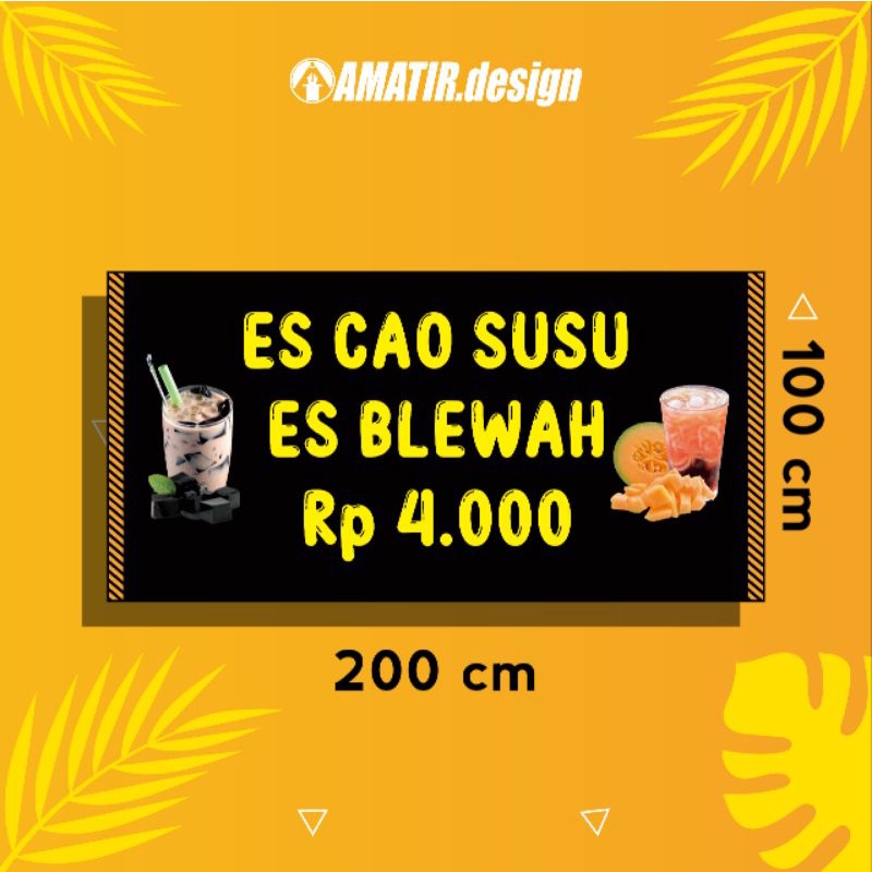 Jual CETAK BANNER ES CAO SUSU - ES BLEWAH (100x200 cm) | Shopee Indonesia