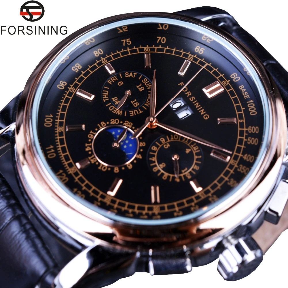 Jual Jam tangan mekanik keren Forsining 2016 Moon Phase Shanghai ...