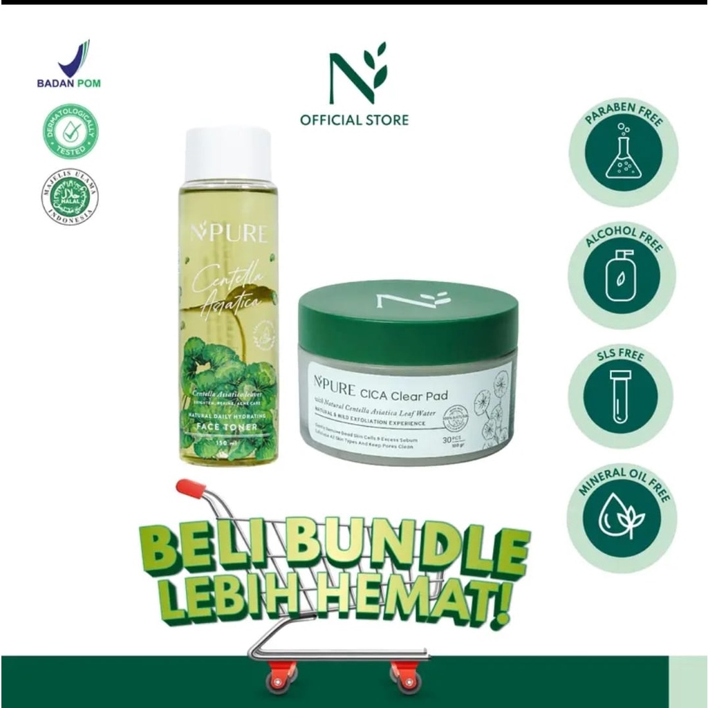 Jual NPURE BUNDLE (NPURE Cica Clear Pad+Npure Face Toner Centella ...