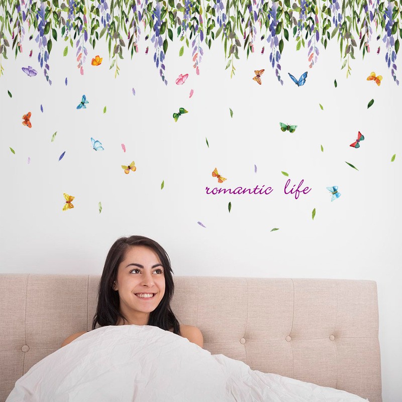 Jual Reliza Wall Stiker Sangkar Ranting Bunga Branch Flower Stiker ...