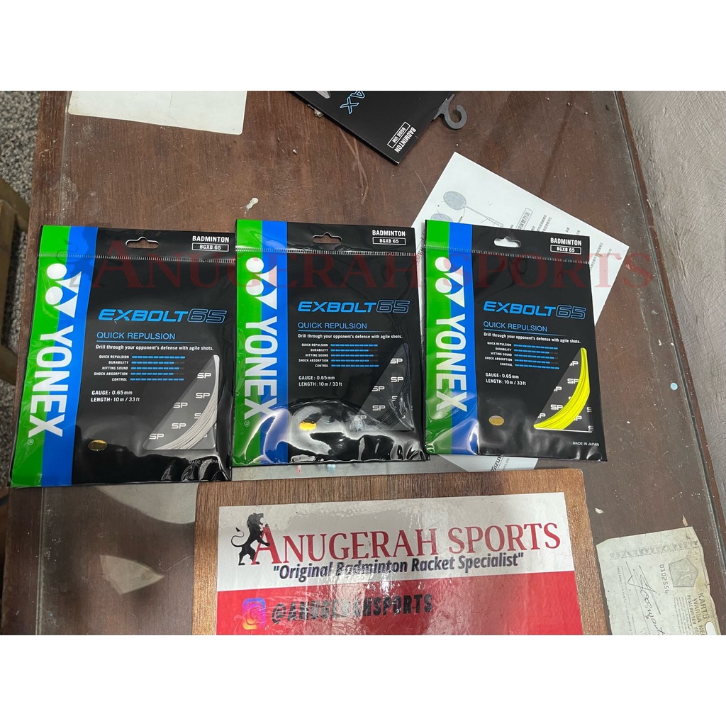 Jual Senar Raket Badminton YONEX EXBOLT 65 SP (0.65 mm) ORIGINAL ...