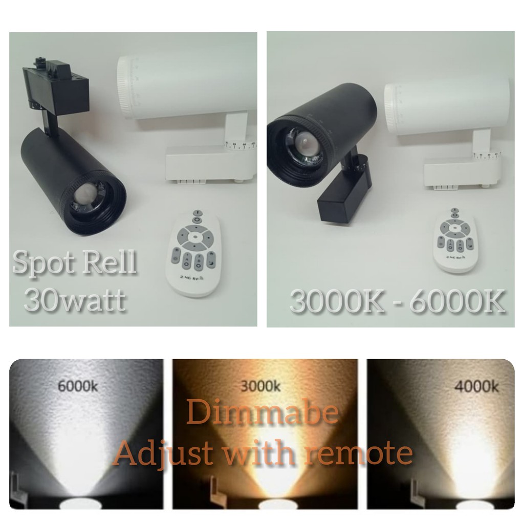 Jual Spotlight track rell COB dimmable dimmer mengatur degree dan ...