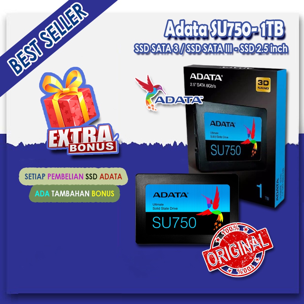 Jual SSD ADATA SU750 1TB - SSD SATA 3 / SSD SATA III - SSD 2.5 inch ...