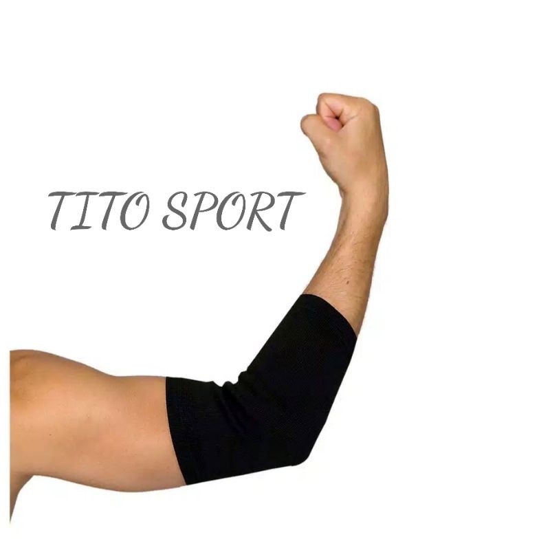 Jual Elbow support deker siku tangan lengan hitam polos tebal original ...