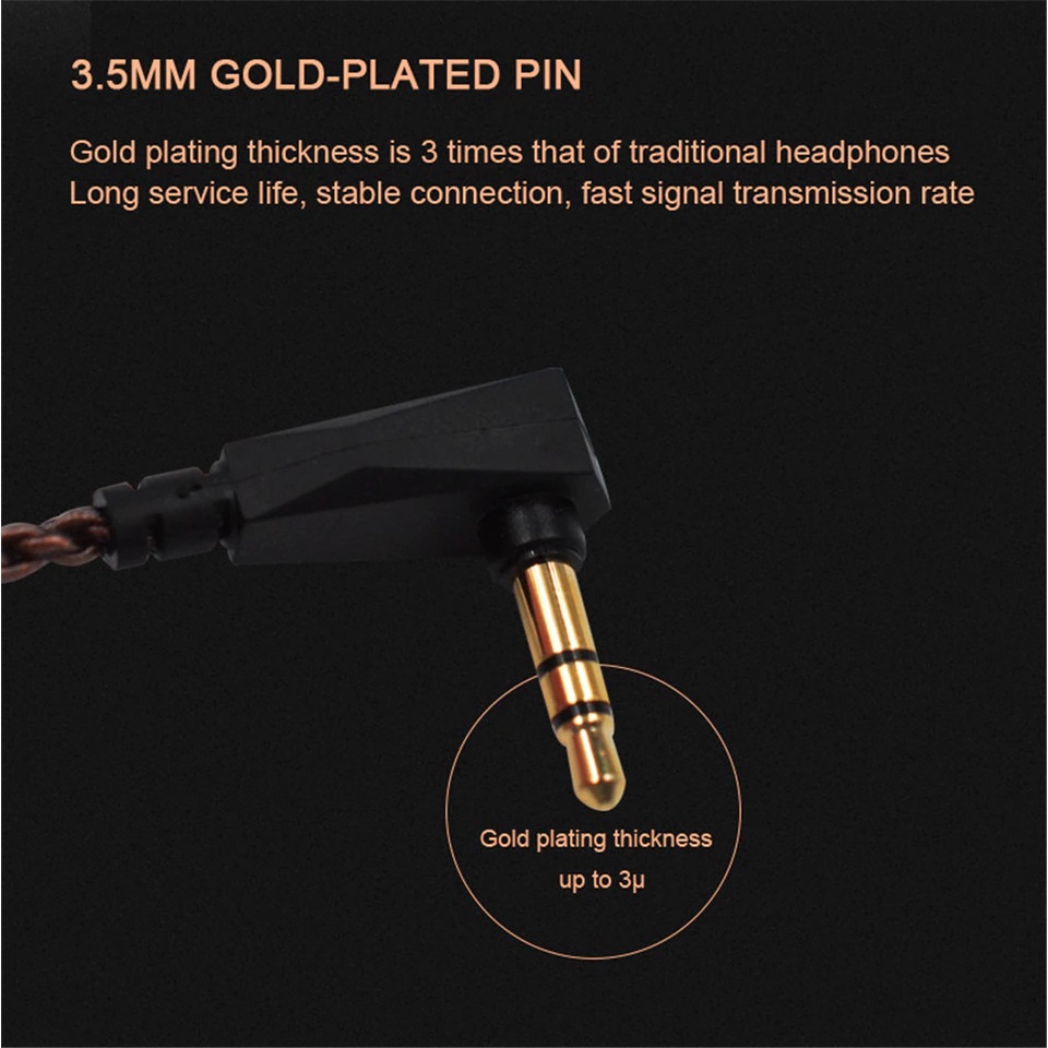 Jual KZ Dark High Purity Copper Cable with Mic Kabel KZ ZSN Pro X ZS10 ...