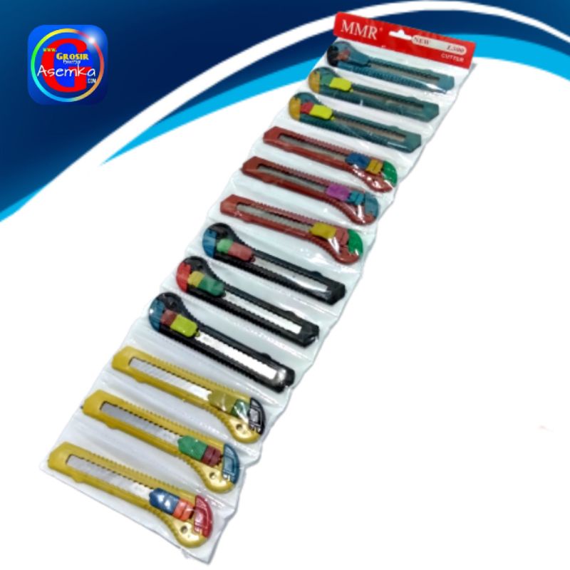 Jual [GPA] Kater Besar L500 MMR AMC 12pcs Cutter besar Warna Renceng ...