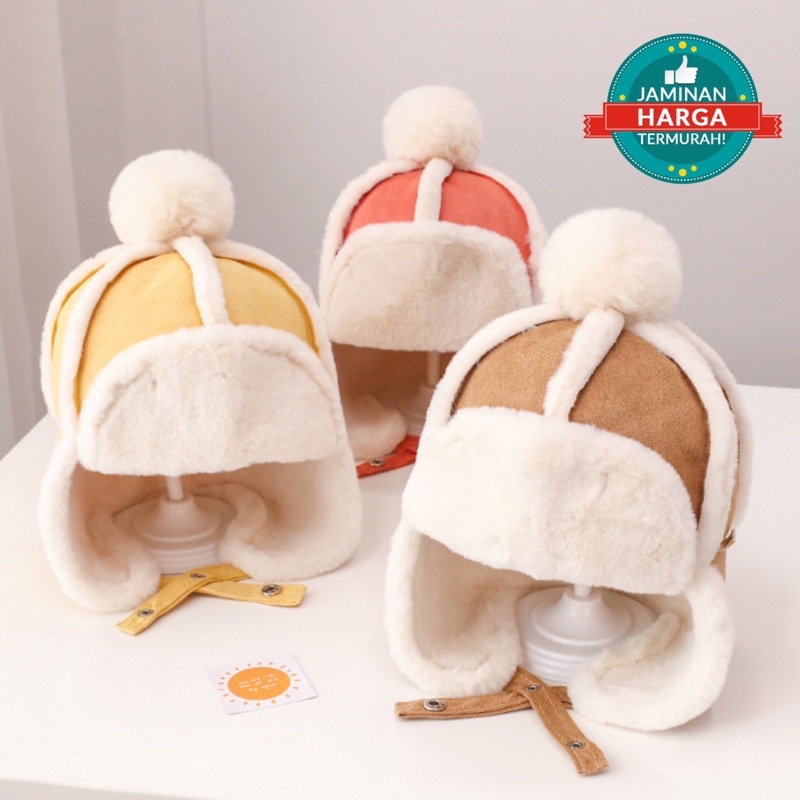 Jual Topi musim dingin anak hangat ushanka kids winter mask detective ...